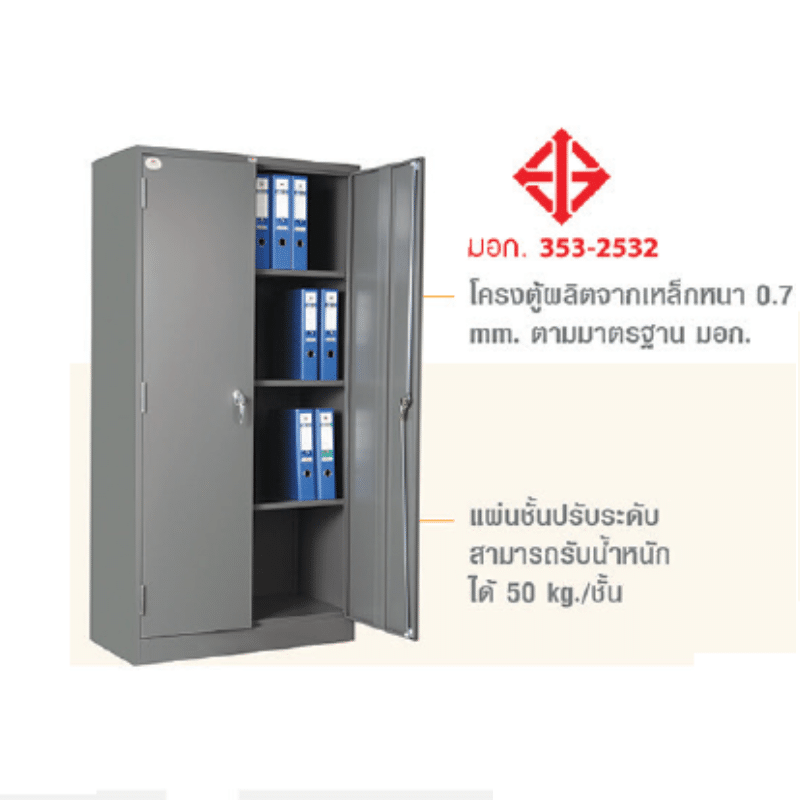 ตู้ 2 บานเปิดมือจับชนิดบิด รุ่น LK-100 ขนาด W92 x D46 x H183 cm ...